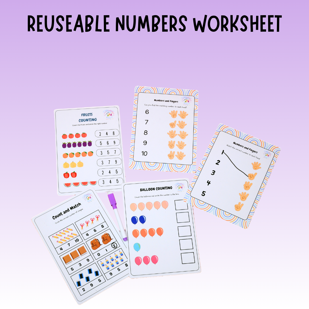 Reusable Numbers Worksheet – Little Learners World